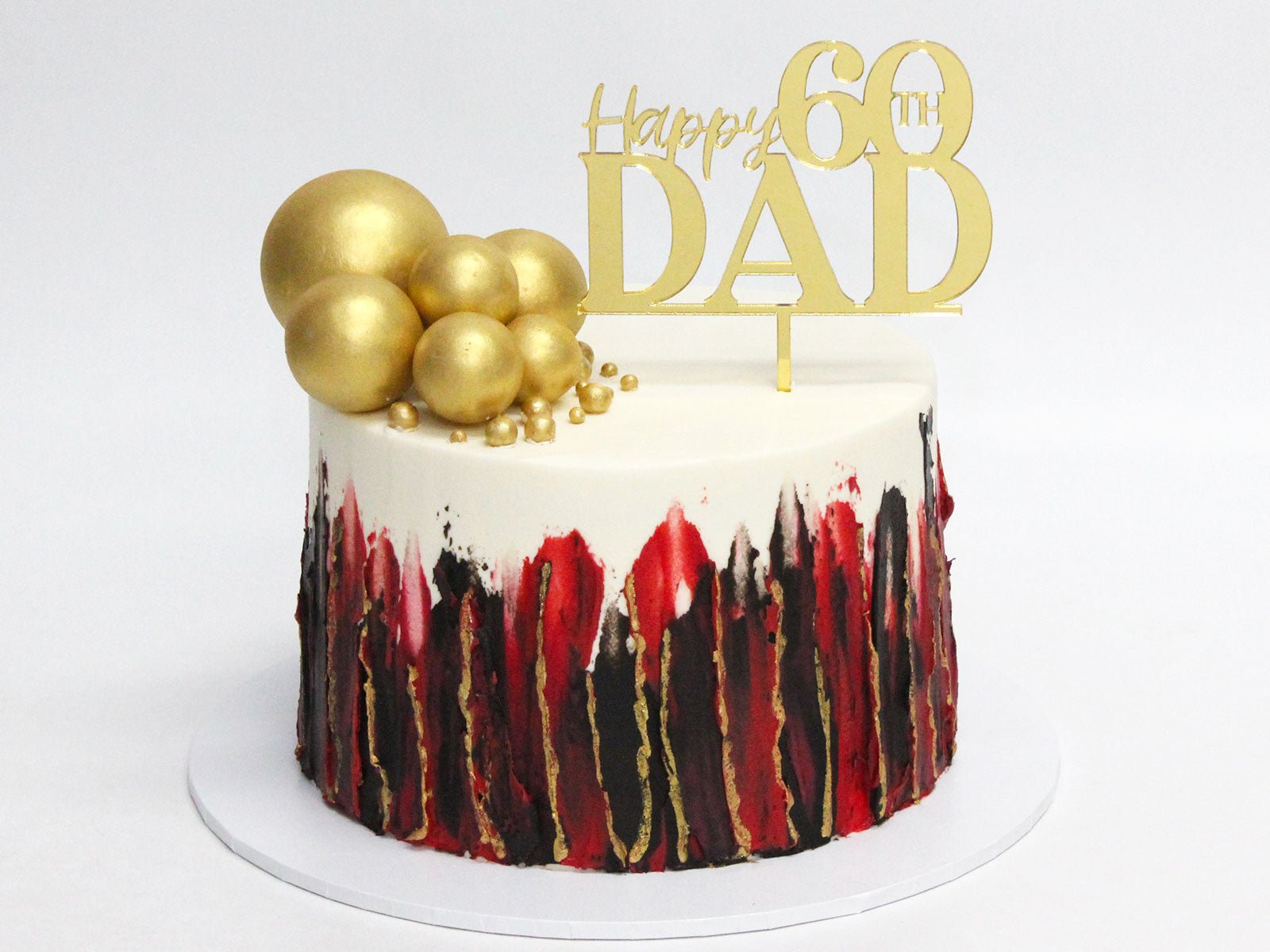Custom Streaks and Spheres Milestone Cake – The Cake People