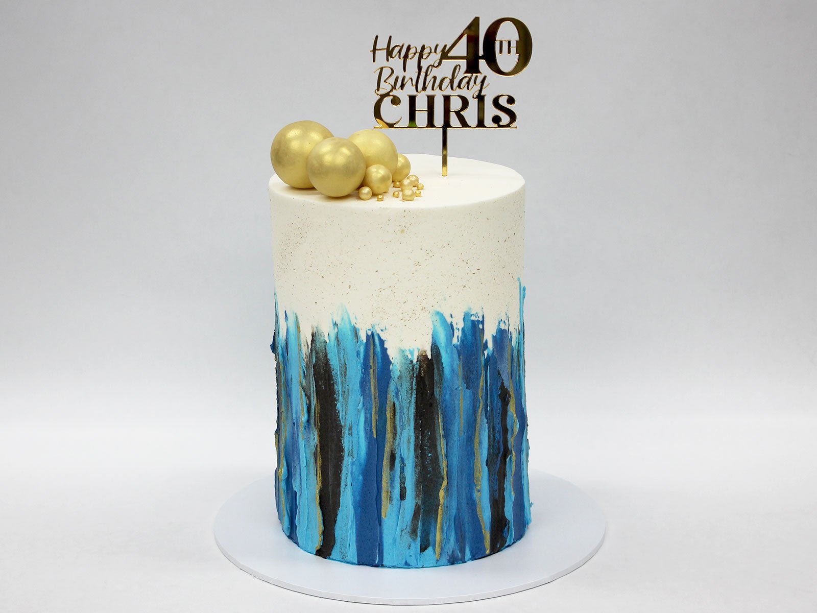 Custom Streaks and Spheres Milestone Cake – The Cake People