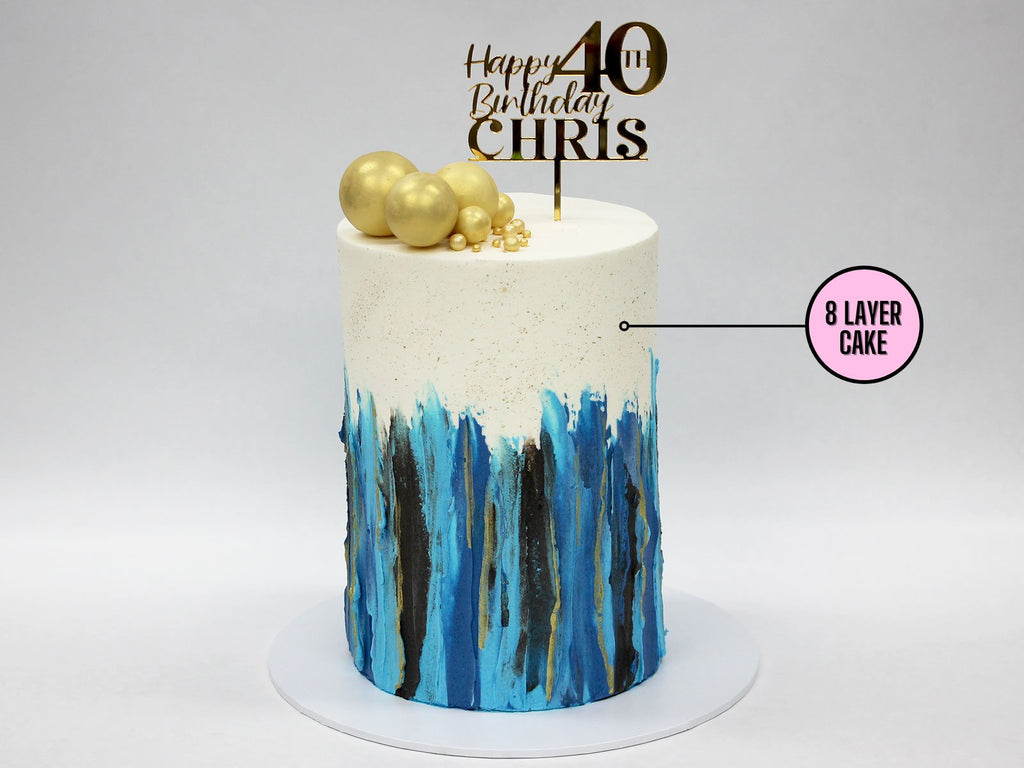 Custom Streaks and Spheres Milestone Cake – The Cake People