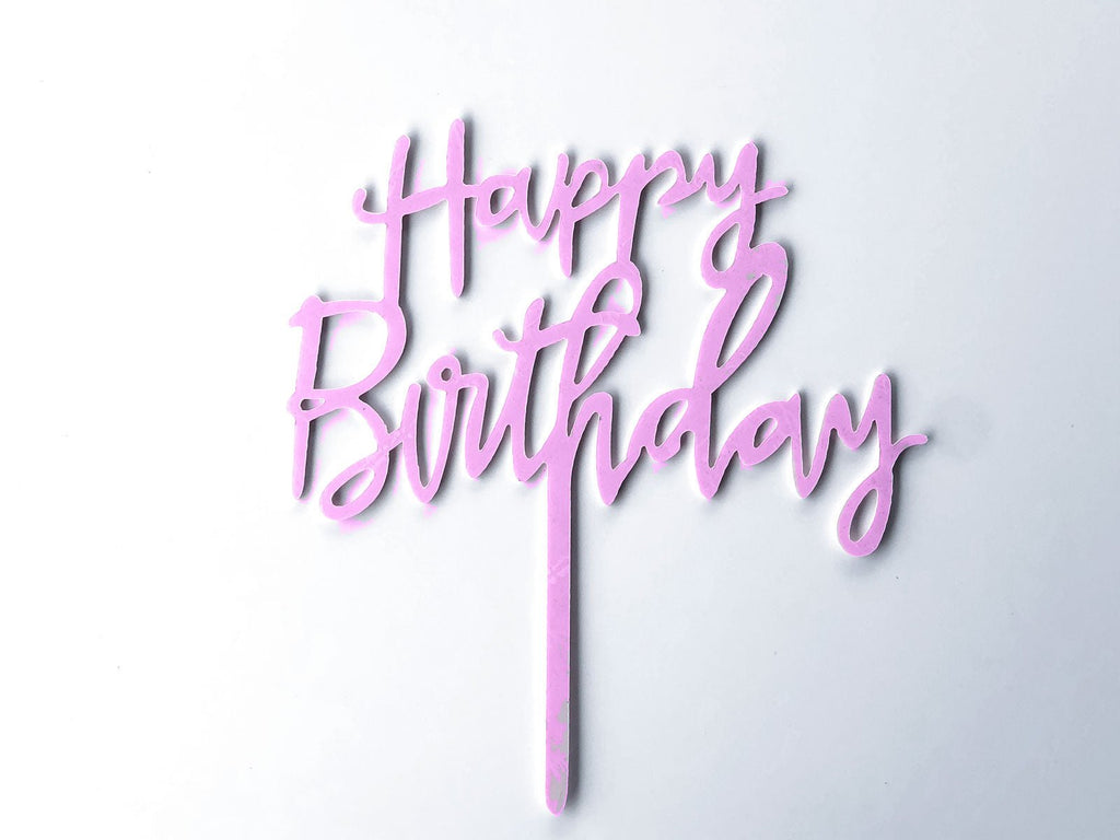 Happy Birthday Cake Topper Pink – The Cake People