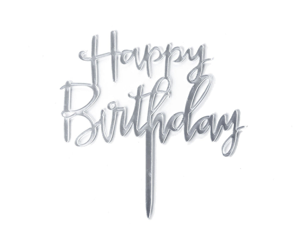 Happy Birthday Cake Topper Silver – The Cake People